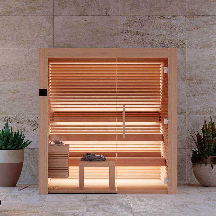 Dundalk Indoor Cabin Sauna, Red Cedar, Heater included - Divine Saunas