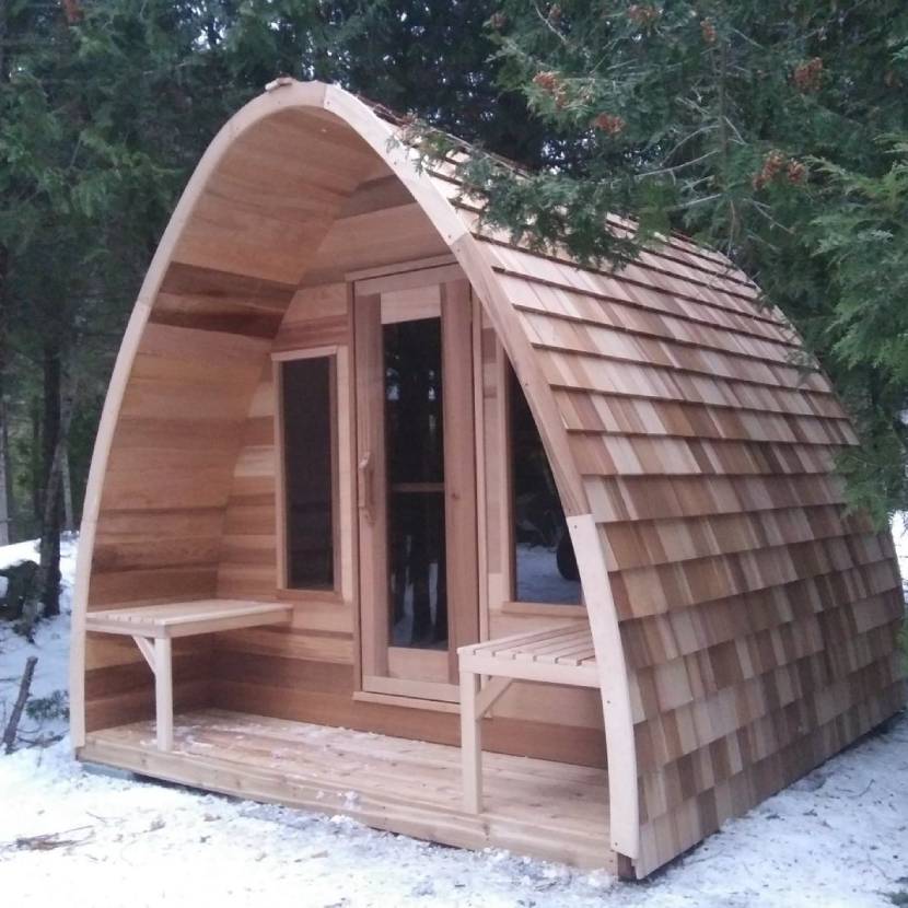 Dundalk Outdoor Pod Sauna, Heater included, customizable - Divine Saunas