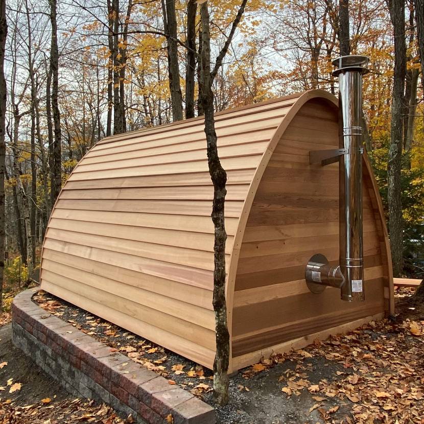Dundalk Outdoor Pod Sauna, Heater included, customizable - Divine Saunas