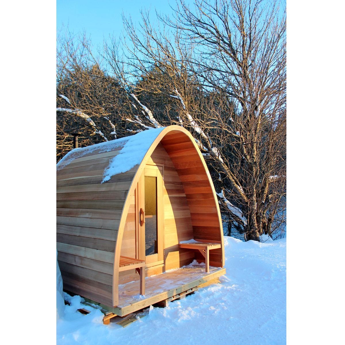 Dundalk Outdoor Pod Sauna, Heater included, customizable - Divine Saunas