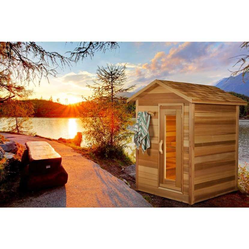 Dundalk Outdoor Cabin Sauna, Red Cedar, Heater included - Divine Saunas