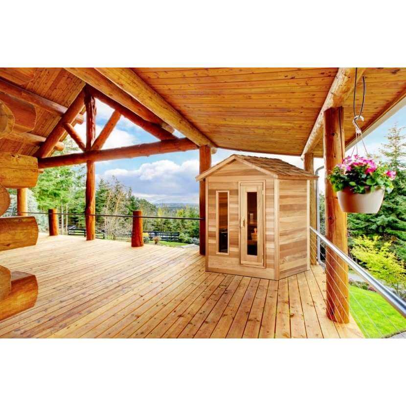 Dundalk Outdoor Cabin Sauna, Red Cedar, Heater included - Divine Saunas