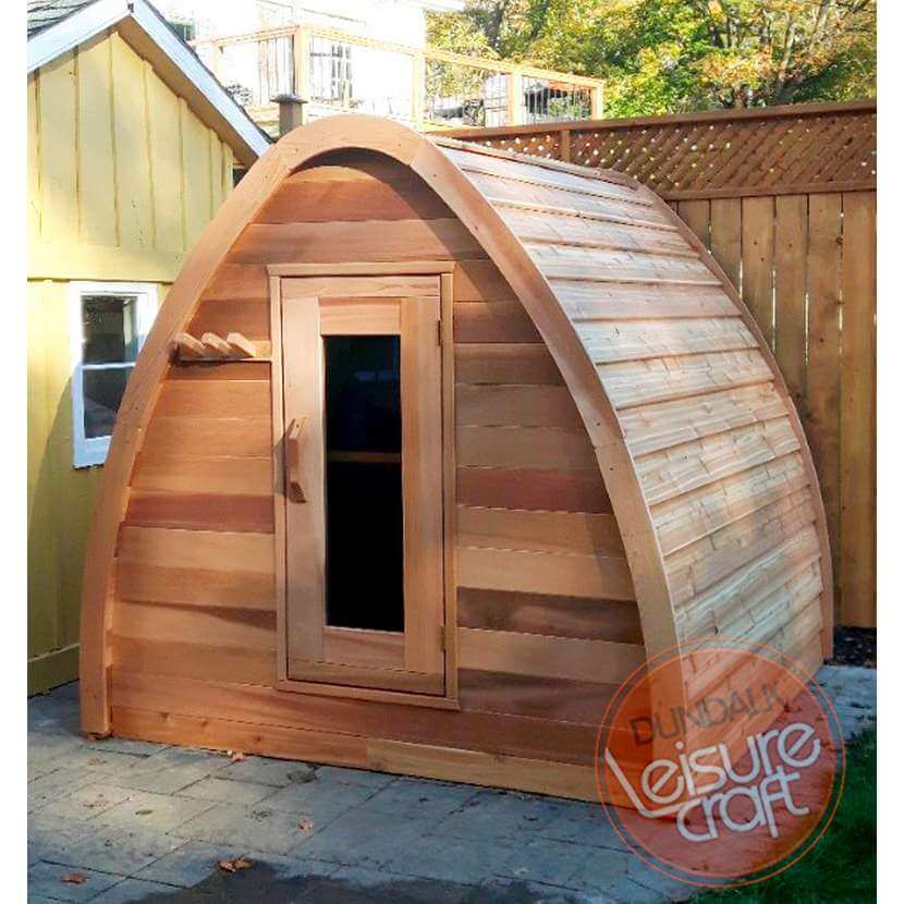 Dundalk Outdoor Mini Pod Sauna, Red Cedar, Heater included - Divine Saunas
